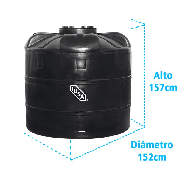 Tinaco Bicapa IUSA, 2500 L., Negro 371283 – Grupo IASA Mayoristas